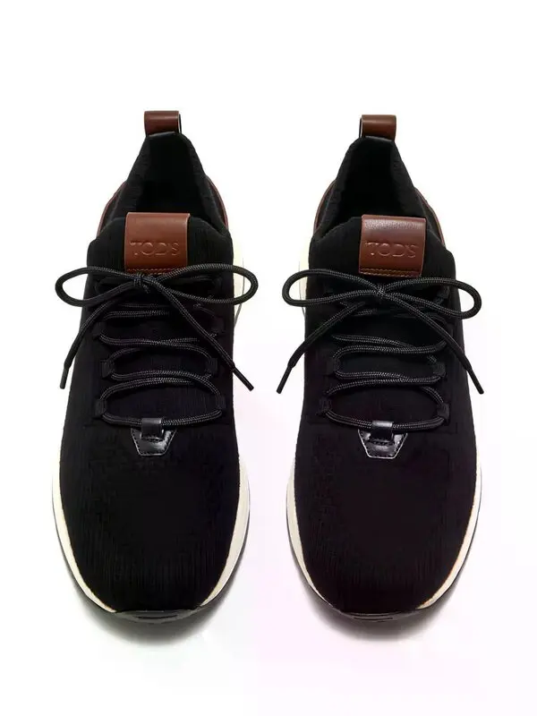 TOD'S Lace-up Knit Sneakers - Black