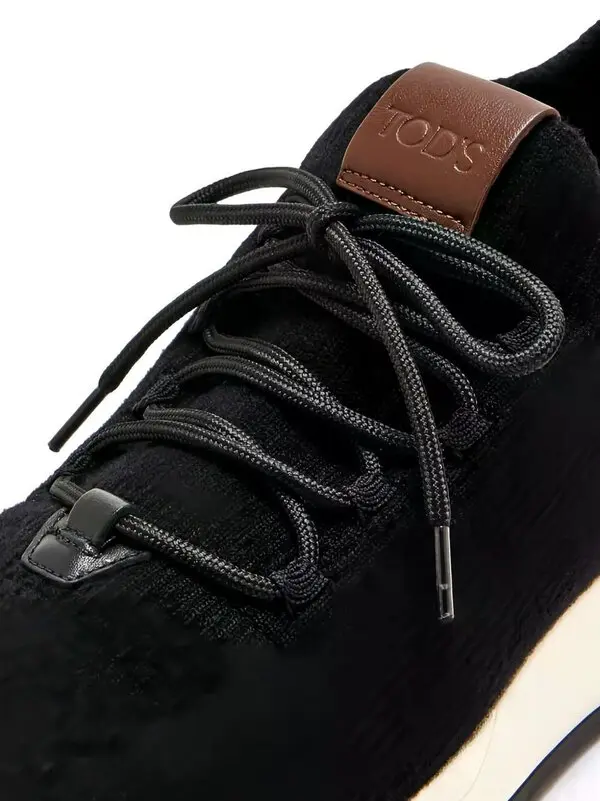 TOD'S Lace-up Knit Sneakers - Black