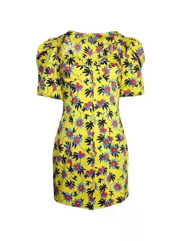 Lhd Floral Mini Dress - Yellow