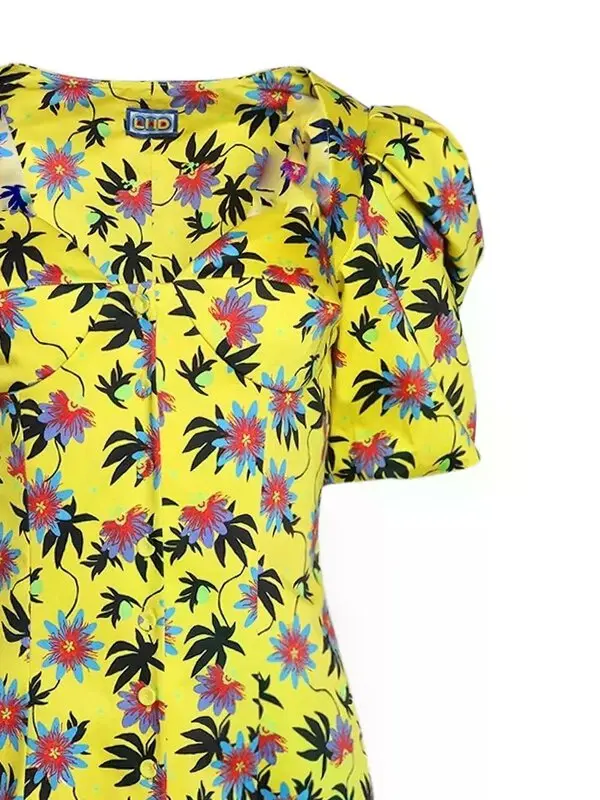 Lhd Floral Mini Dress - Yellow