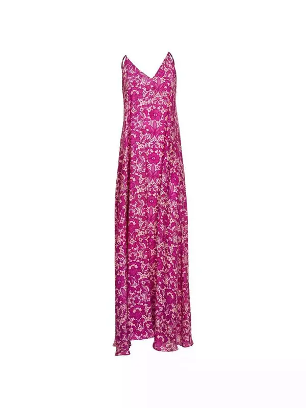GIANLUCA CAPANNOLO Floral-print V-neck Dress - Pink