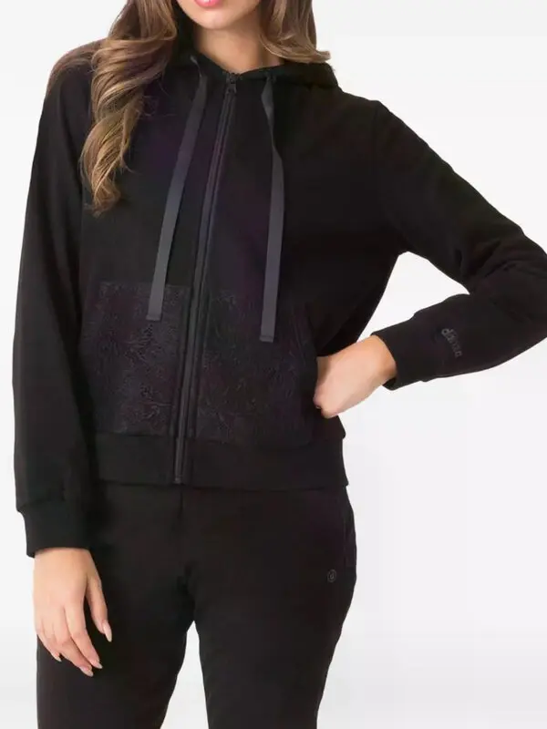 DIMENSIONE DANZA Lace Hooded Sweatshirt - Black