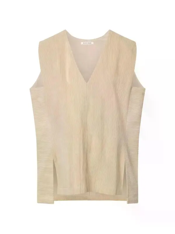 Black Crane V-neck Corduroy Top