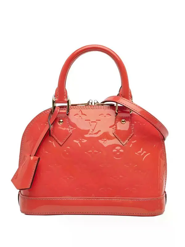 LOUIS VUITTON 2015 Monogram Vernis Alma Bb Satchel - Orange