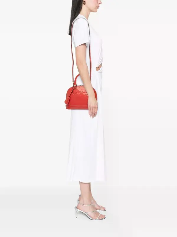 LOUIS VUITTON 2015 Monogram Vernis Alma Bb Satchel - Orange