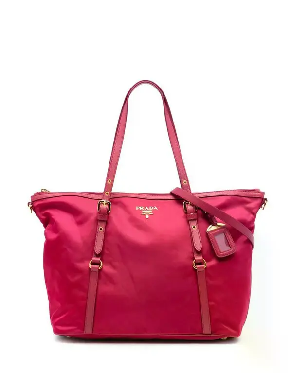 Prada Saffiano Trimmed Tessuto Satchel
