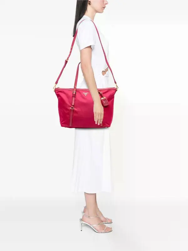 Prada Saffiano Trimmed Tessuto Satchel