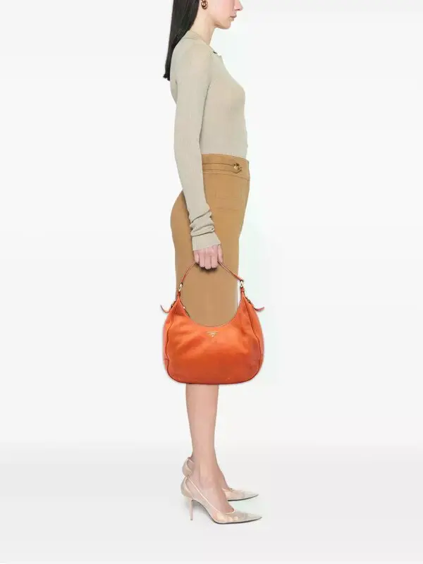 Prada 2010-2026 Vitello Daino Zip Top Hobo Shoulder Bag
