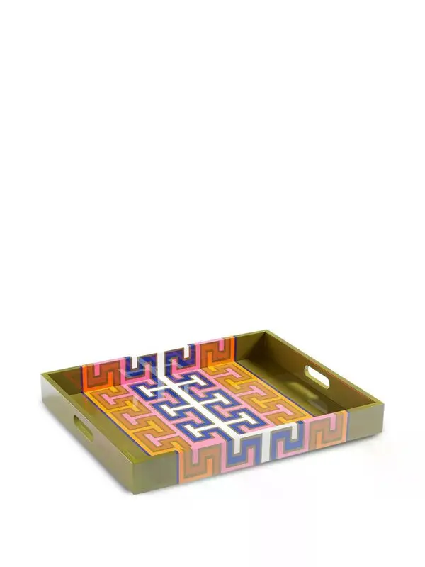 Jonathan Adler Geometric-print Tray - Green