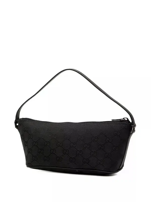 Gucci Gg Canvas Boat Shoulder Bag - Black