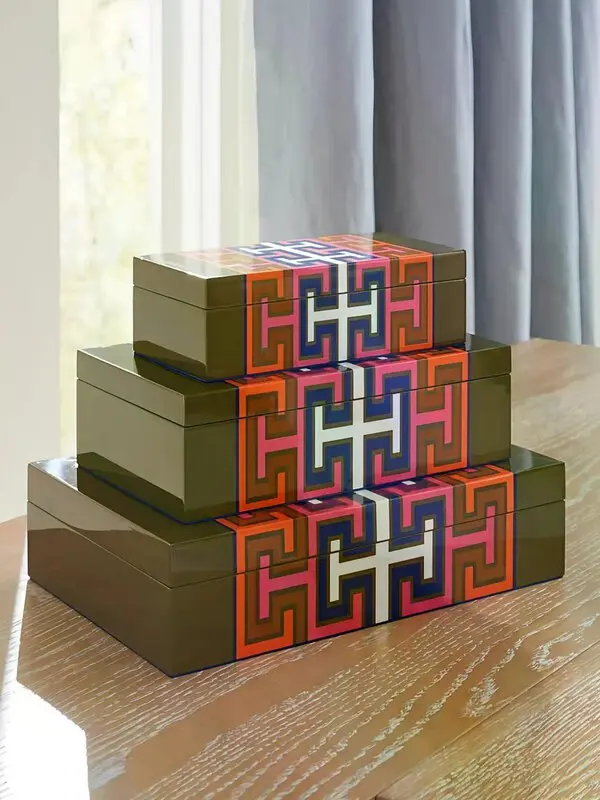 Jonathan Adler Geometric-print Jewellery Box