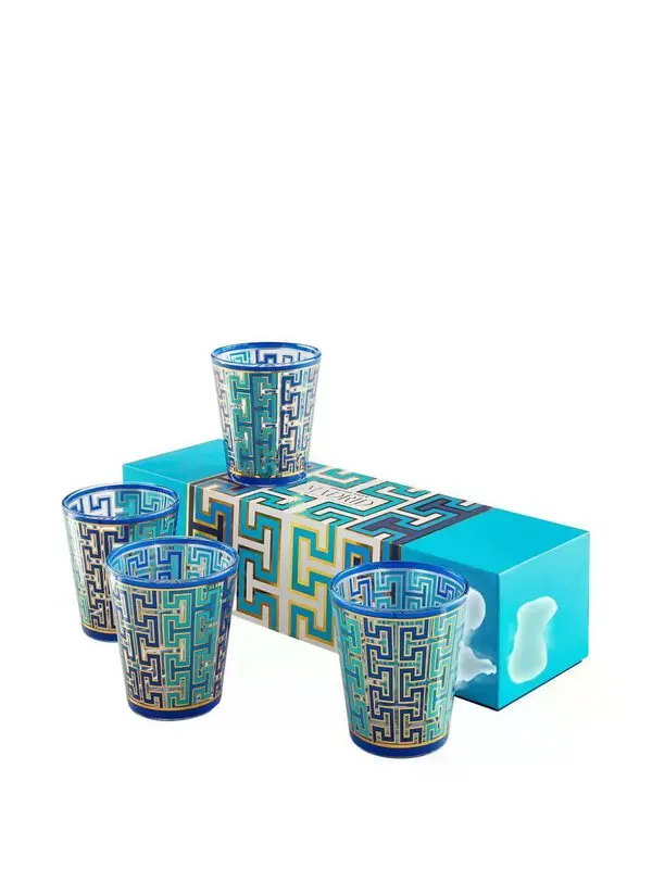 Jonathan Adler Geometric-pattern Glass - Blue
