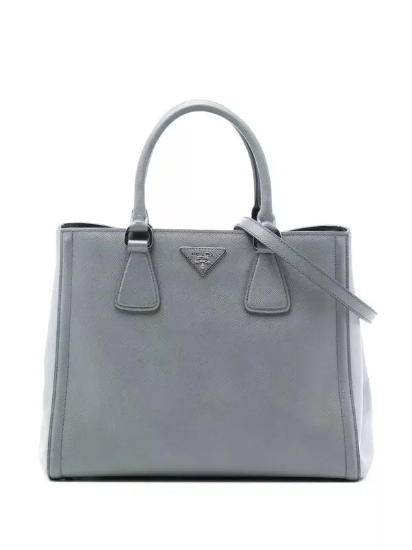 Prada Medium Bicolor Saffiano Lux Galleria Satchel - Grey