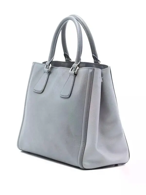 Prada Medium Bicolor Saffiano Lux Galleria Satchel - Grey