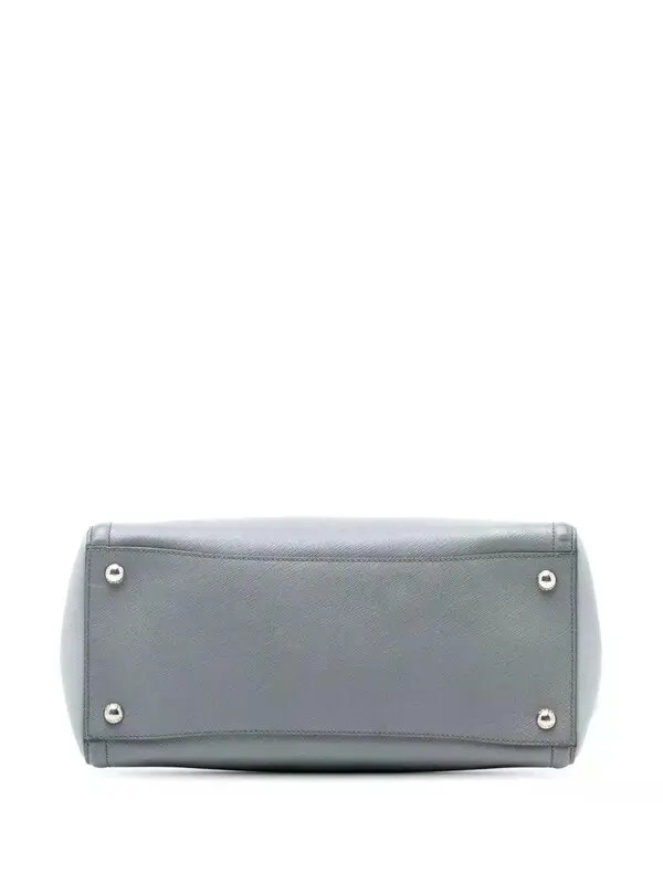Prada Medium Bicolor Saffiano Lux Galleria Satchel - Grey