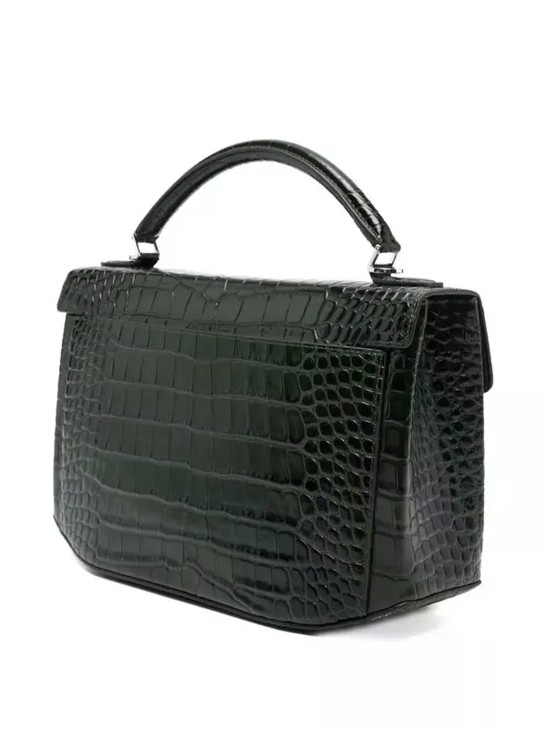 TOTEME Croc-embossed Top Handle Bag - Green