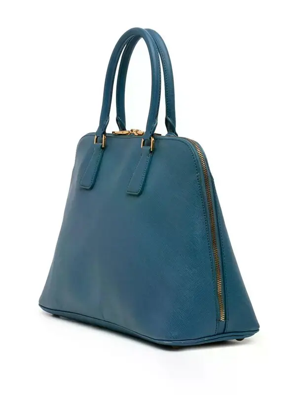 Prada Large Saffiano Lux Promenade Satchel - Blue