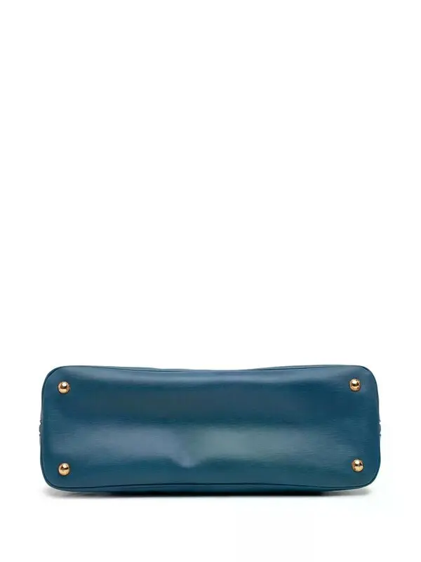 Prada Large Saffiano Lux Promenade Satchel - Blue