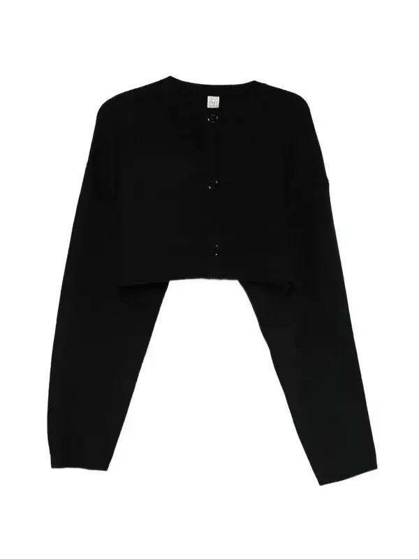 TOTEME Cropped Oversized Cardigan - Black