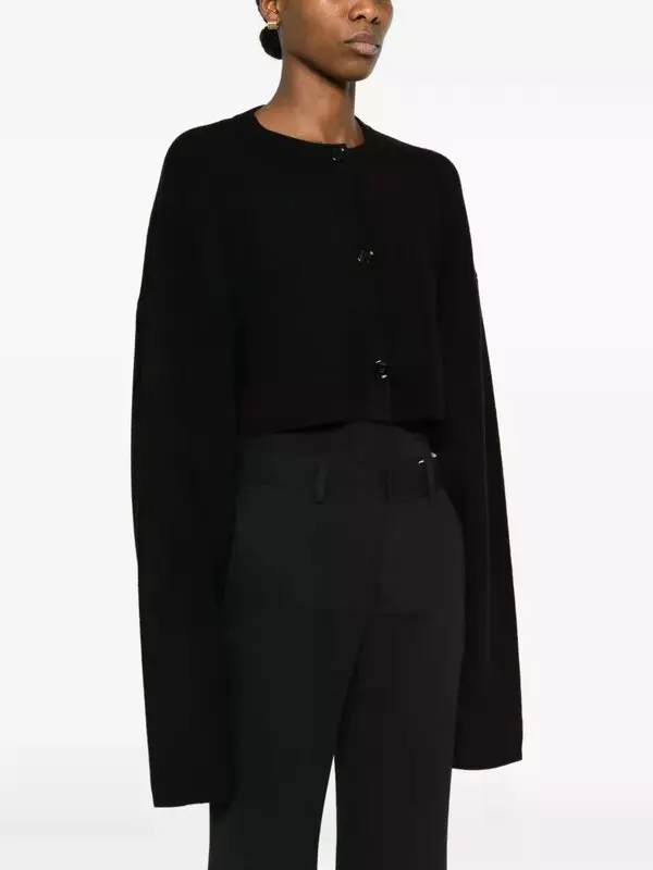 TOTEME Cropped Oversized Cardigan - Black