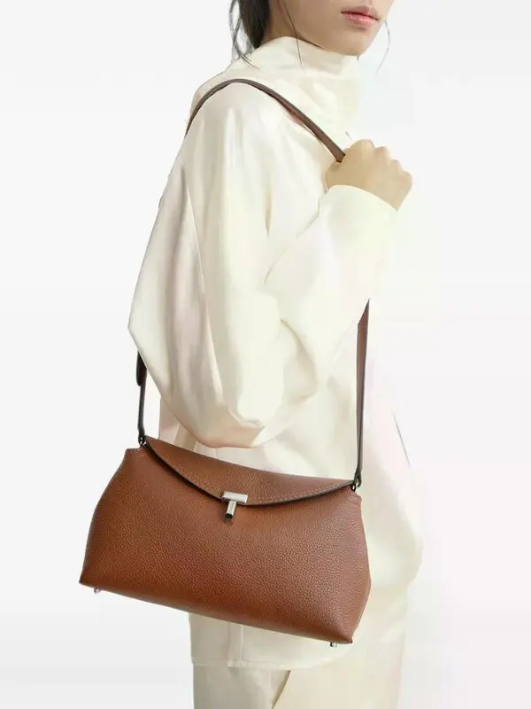 TOTEME Grained-leather Clutch - Brown