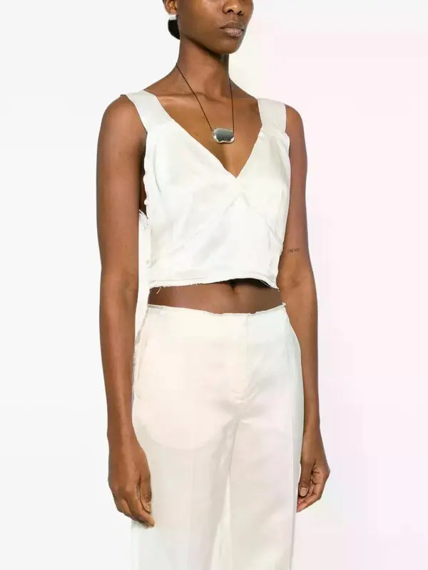 TOTEME Cropped Satin V-neck Camisole