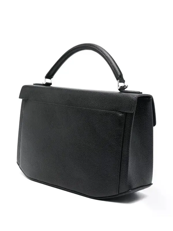 TOTEME Grained-leather Top-handle Tote - Black