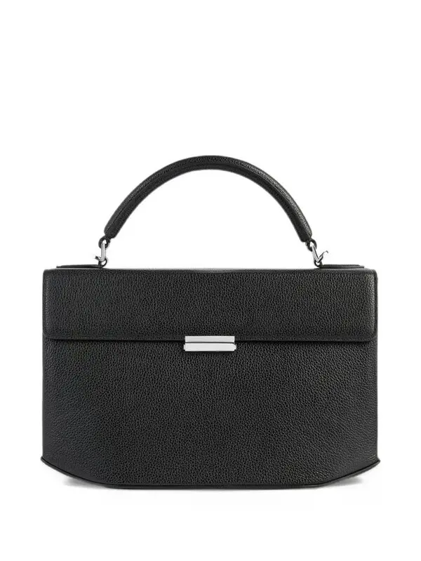 TOTEME Grained-leather Top-handle Tote - Black
