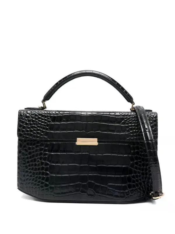 TOTEME Medium Croco-embossed Top-handle Tote Bag - Black