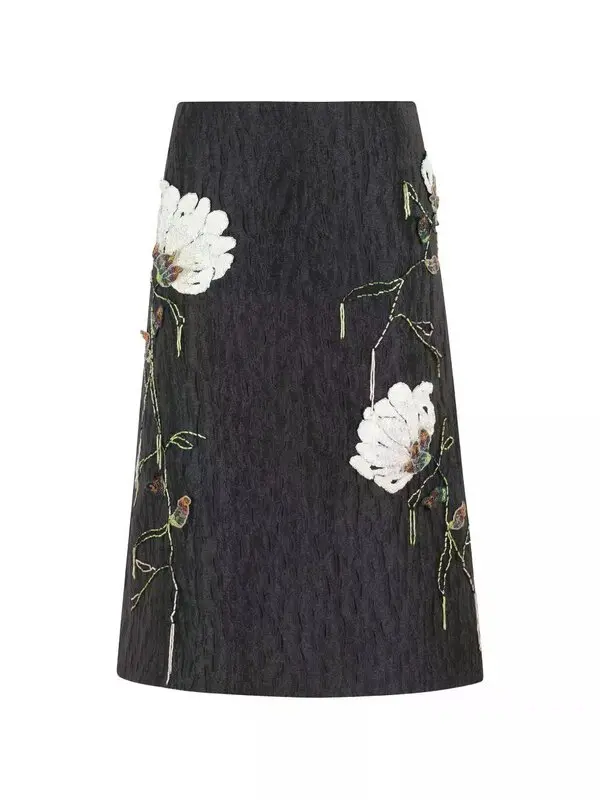 Simkhai Floral Embellished Midi Skirt