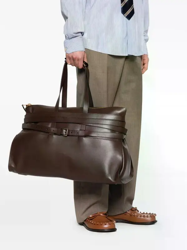 Moschino Leather Holdall - Brown