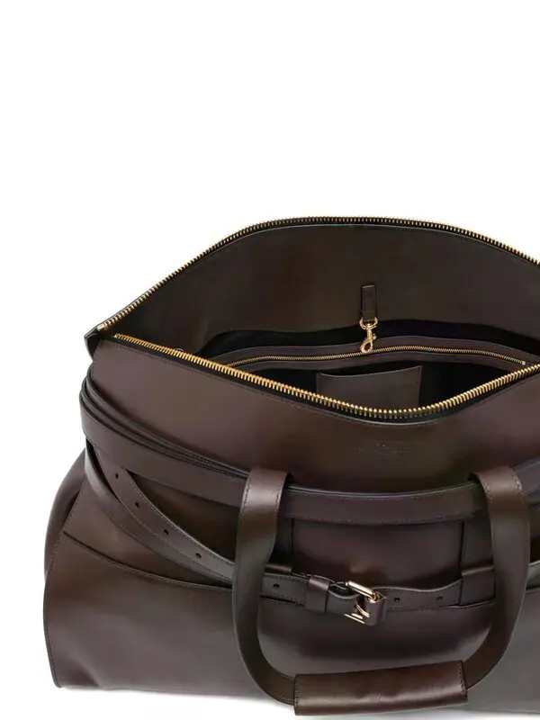 Moschino Leather Holdall - Brown