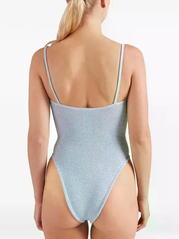 Hunza G Mia Beaded Crinkle Swimsuit - Blue