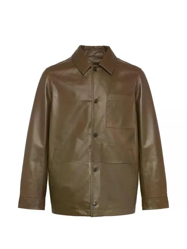 YVES SALOMON Button Leather Shirt