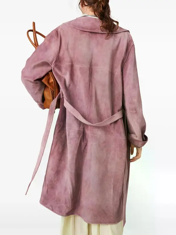Miu Miu Logo-embossed Leather Coat