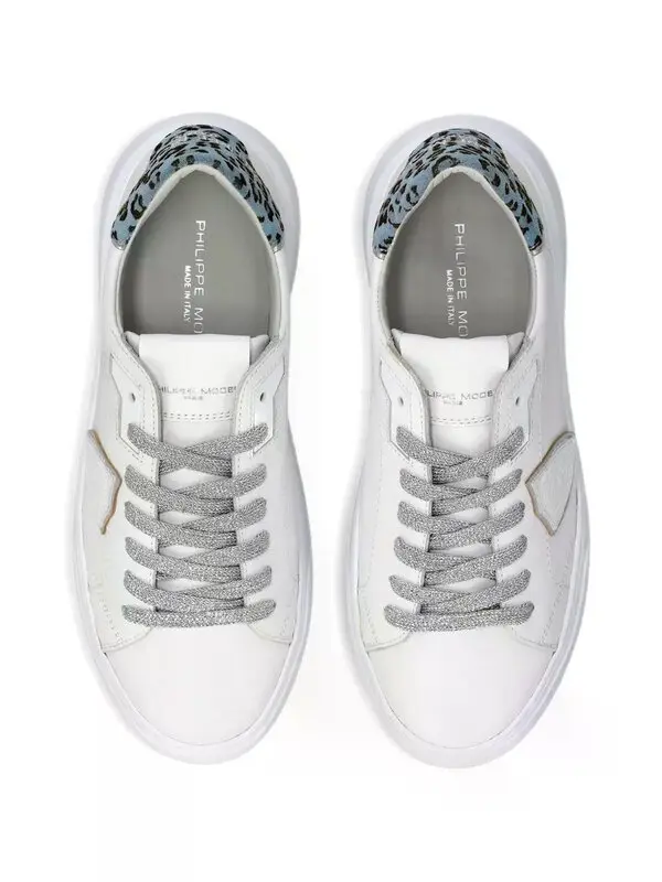 Philippe Model Temple Low Leopard Panel Sneakers