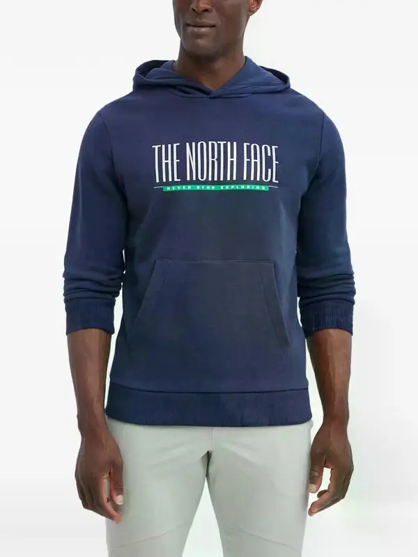 The North Face Logo-print Hoodie - Blue