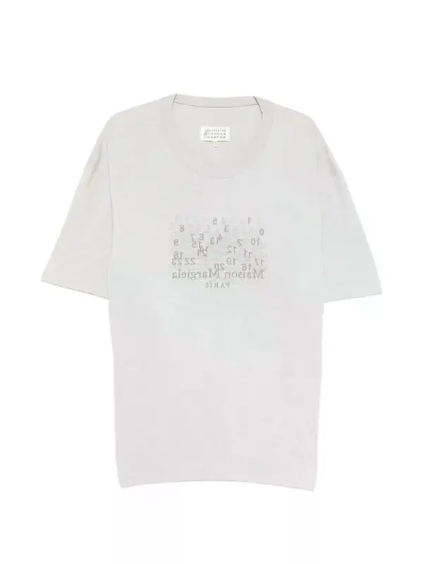 MAISON MARGIELA Logo-embroidered T-shirt - Grey