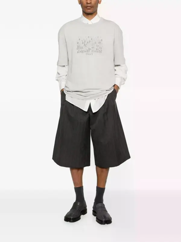 MAISON MARGIELA Logo-embroidered T-shirt - Grey