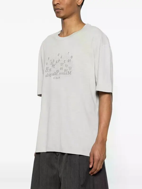 MAISON MARGIELA Logo-embroidered T-shirt - Grey