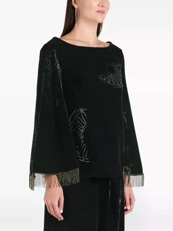 Themis Z Kyma Bell-sleeve Beaded Top