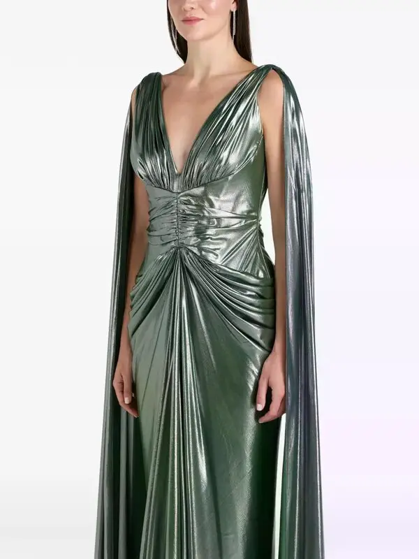 RHEA COSTA Layla Draped Cape Maxi Dress