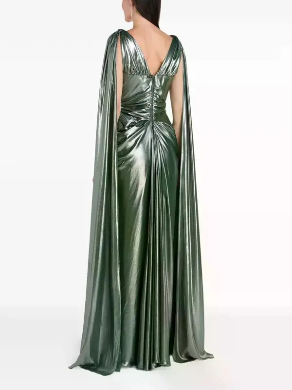 RHEA COSTA Layla Draped Cape Maxi Dress