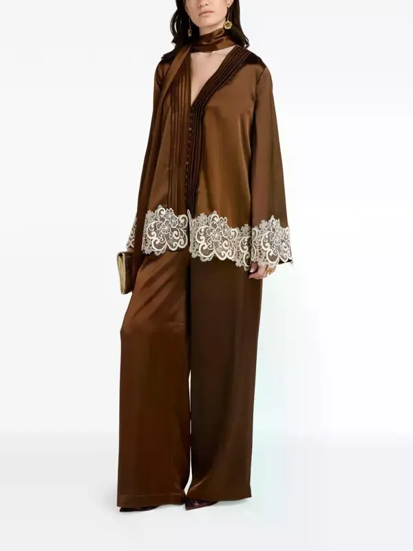 VASILIKI Haneen Lace Pleated Top