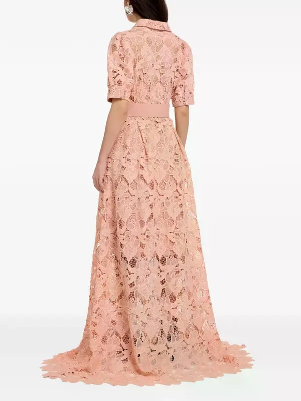 VASILIKI Ayah Lace Belted Maxi Dress