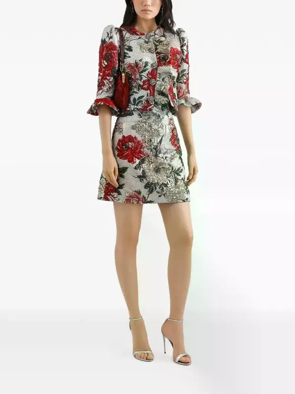 Dolce & Gabbana Floral-embroidered Mini Skirt