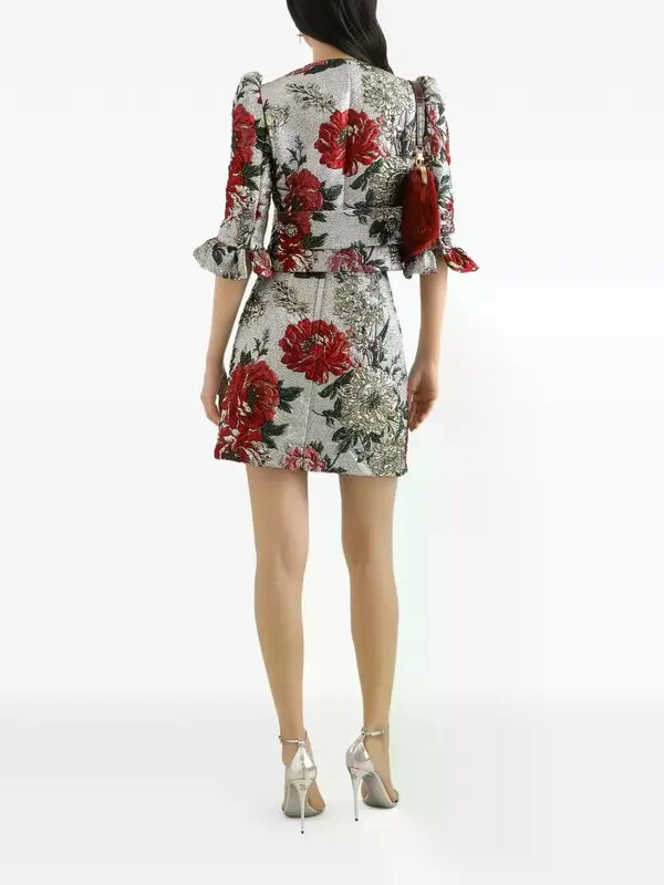Dolce & Gabbana Floral-embroidered Mini Skirt