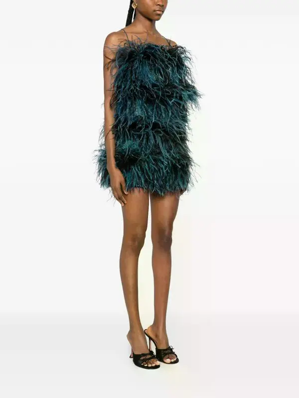 Oseree Feathered Mini Dress