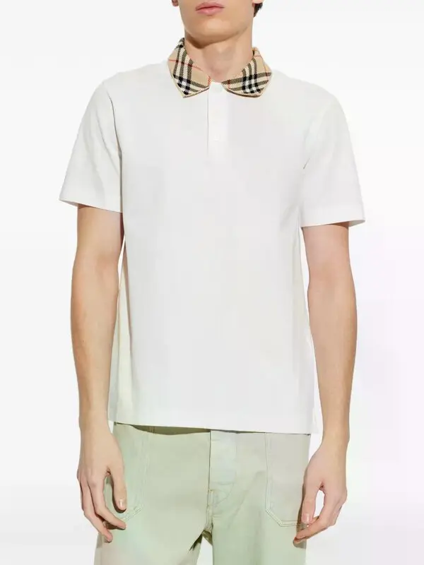 Burberry Check-collar Polo Shirt - White