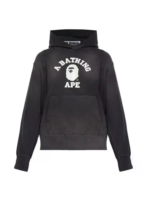 A BATHING APE Graphic Print Hoodie - Grey